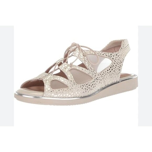 BeautiFeel | Shoes | Beautifeel Fiel Lace Up Sandal Metallic Silver ...